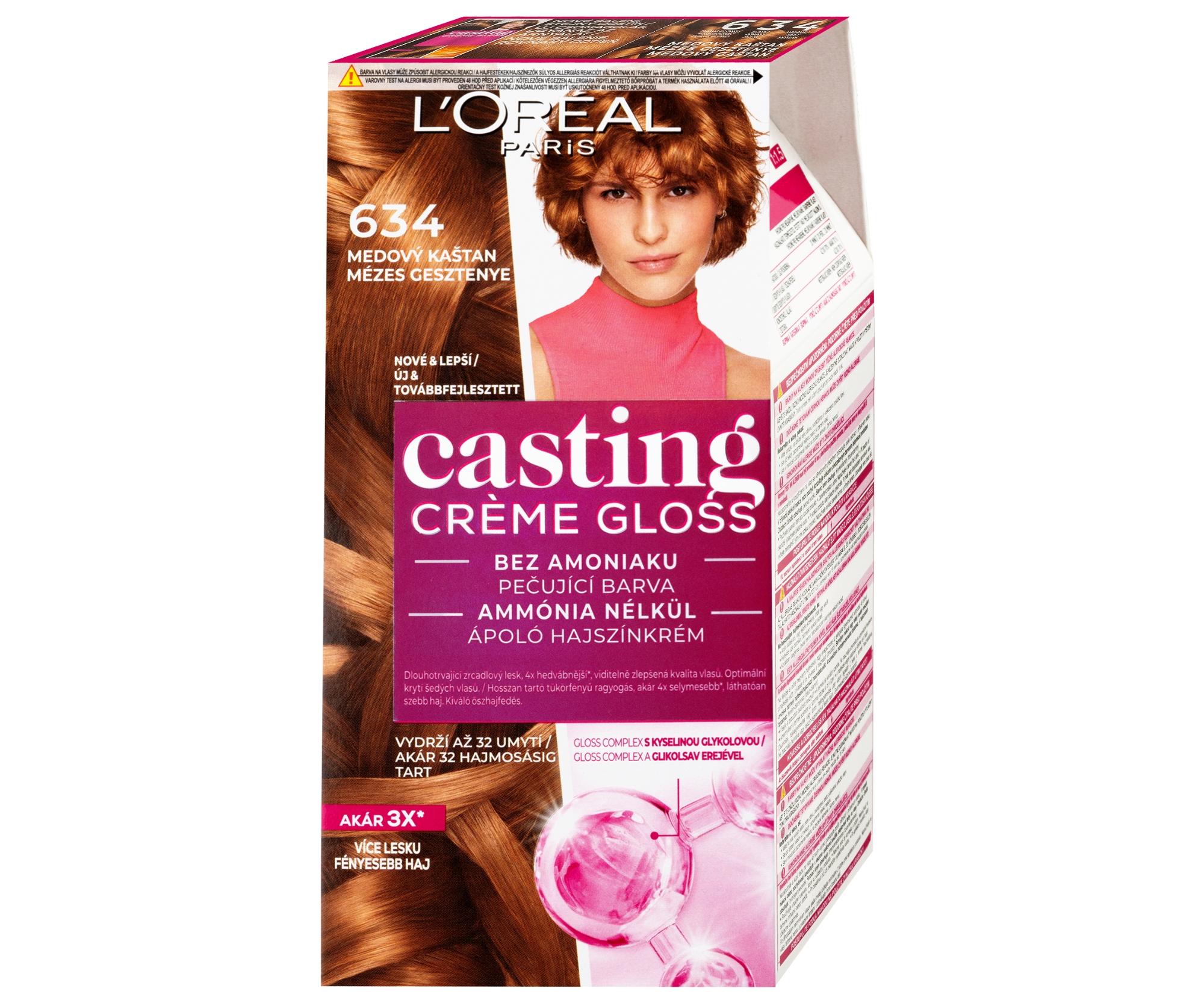 Preliv bez amoniaku Loréal Casting Créme Gloss - 634 medový gaštan - L ...