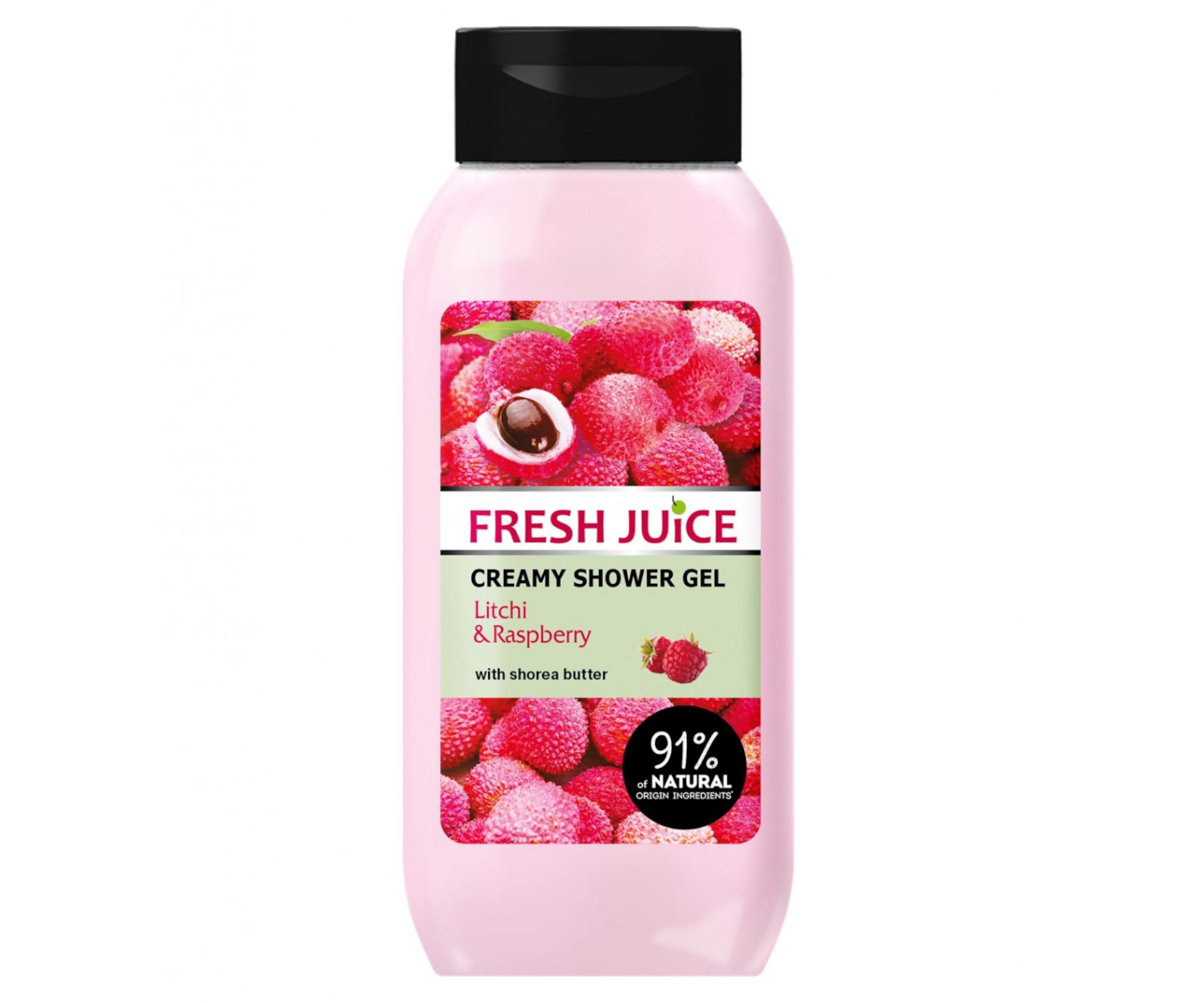 Krémový sprchový gél Fresh Juice Litchi and Raspberry Creamy Shower Gel ...